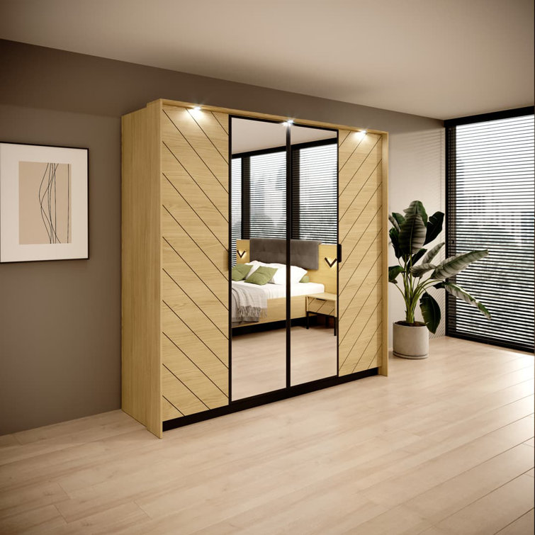 Latitude Run Verso 4 Door Manufactured Wood Wardrobe | Wayfair.co.uk