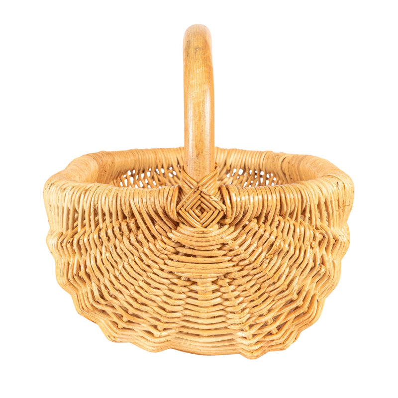 Birch Lane™ Amorina Hand-Woven Rattan Basket with Handle & Reviews ...