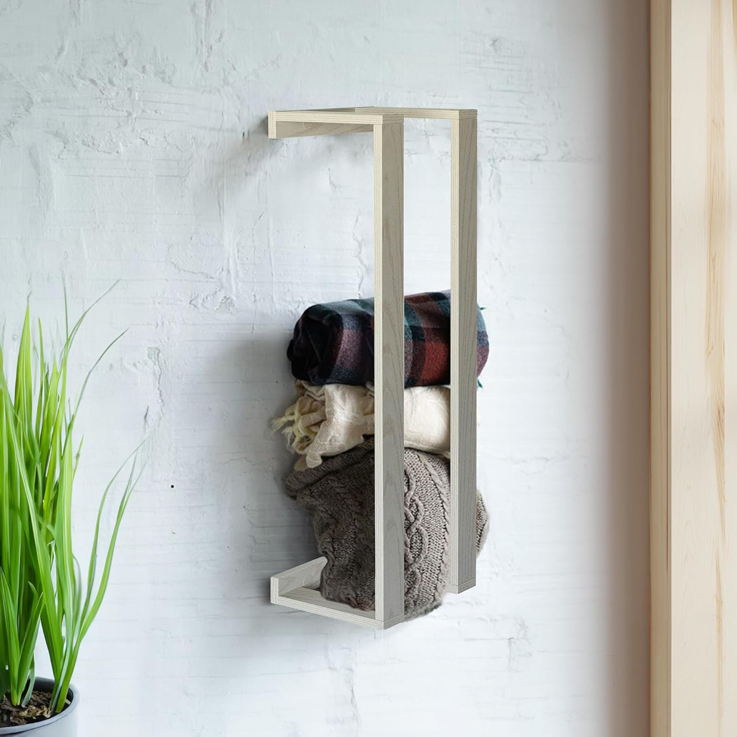 Latitude Run® Free Standing Towel Rack,2 Tier Blanket Rack Freestanding ...