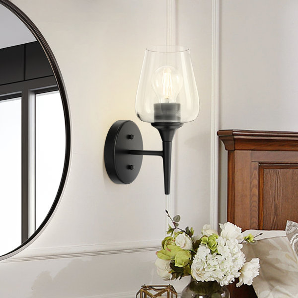 Winston Porter Bathroom Vanity Light Fixture, 1 Light Modern Black ...