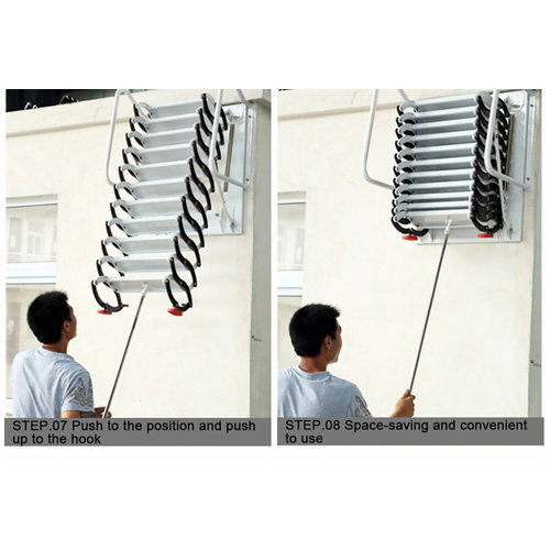 WFX Utility™ Rothley Wall Mounted Attic Ladder Folding Ladder Loft ...