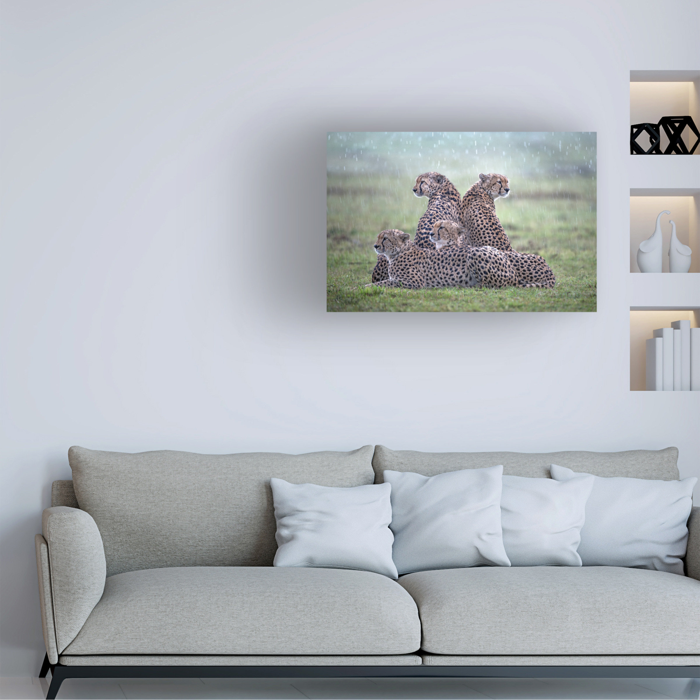 Ebern Designs Xavier Ortega 'Cheetahs In The Rain' Canvas Art - Wayfair ...