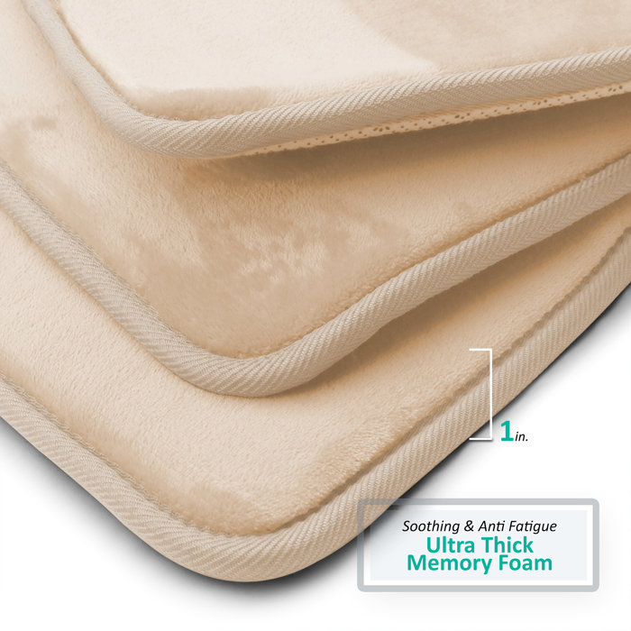 Latitude Run® Aighan 3 Piece Ultra Soft and Absorbent Memory Foam Bath ...