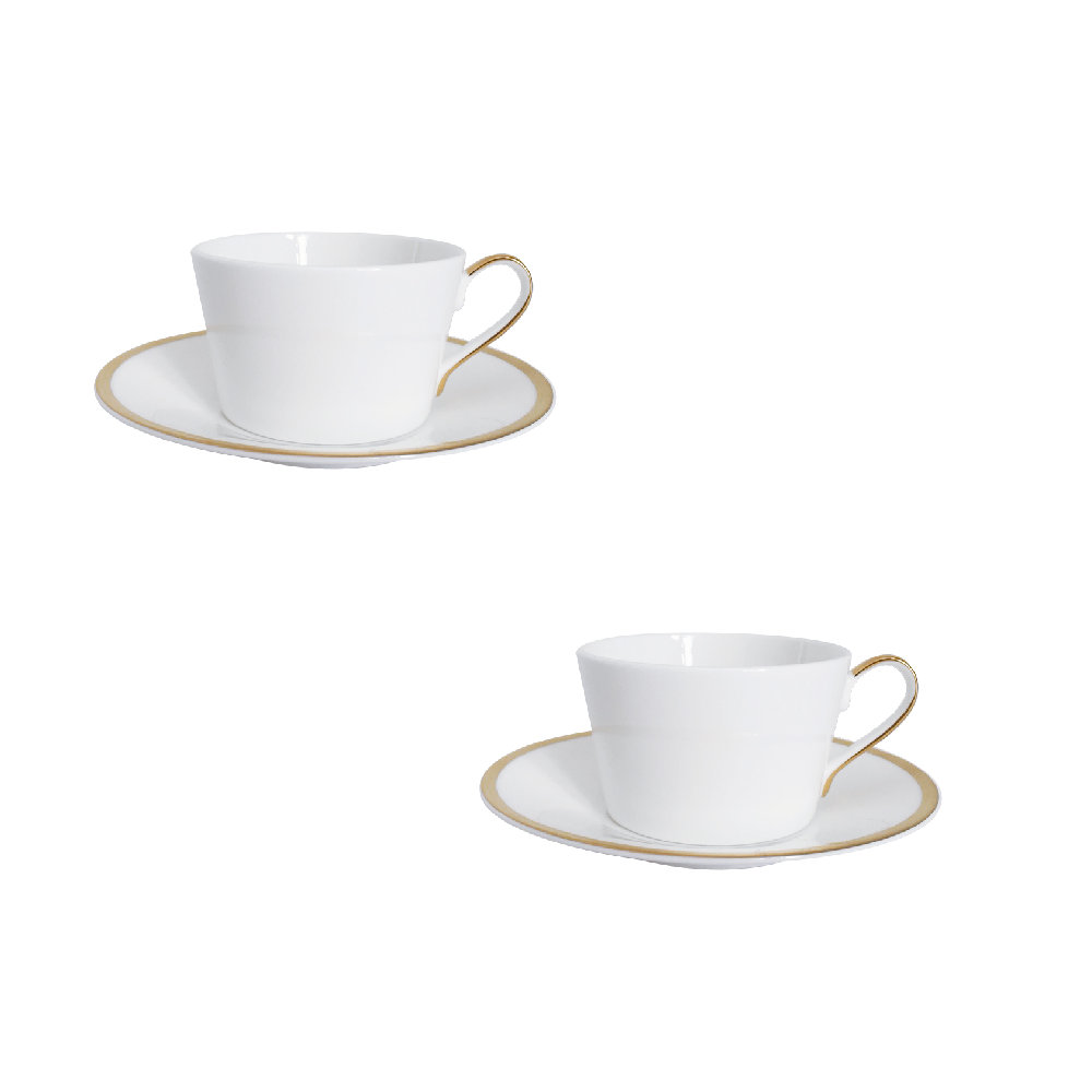 Twig New York Golden Edge Cups and Saucers | Wayfair