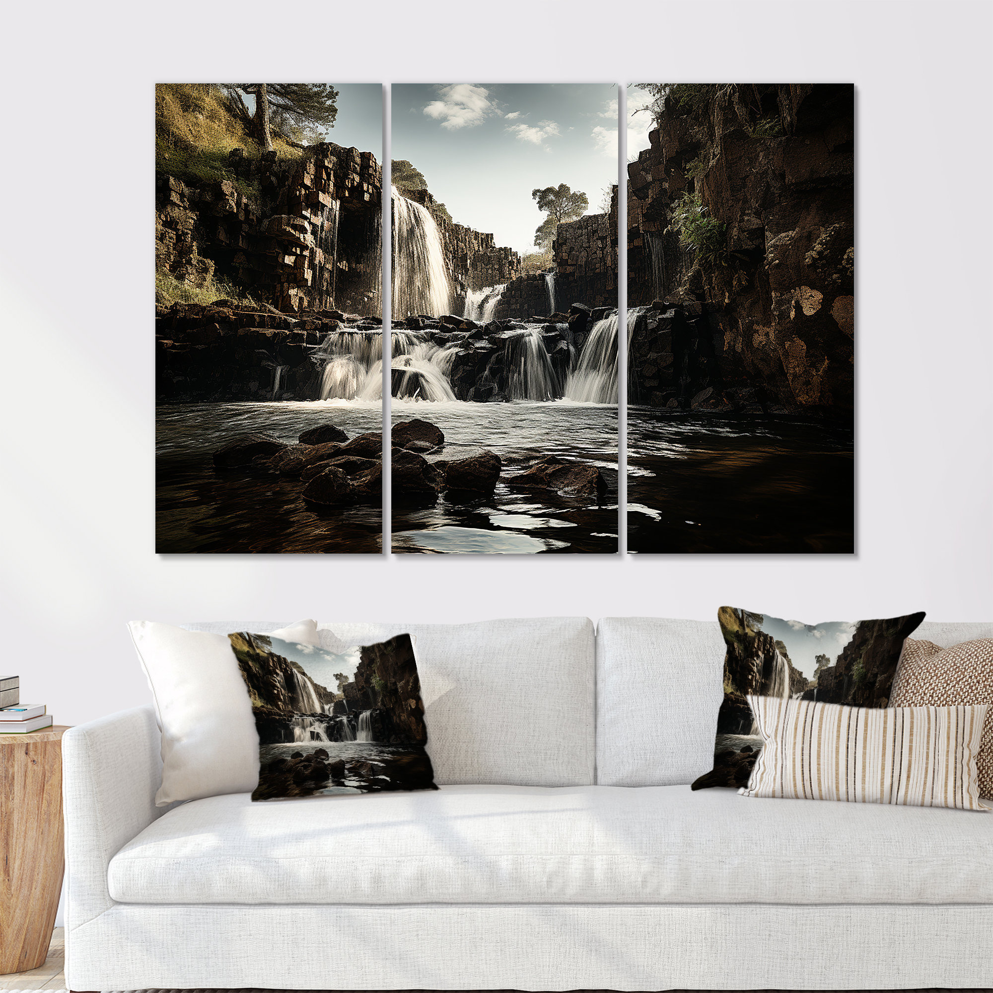 Millwood Pines Waterfall River Scenery I - Waterfall Wall Art Living ...