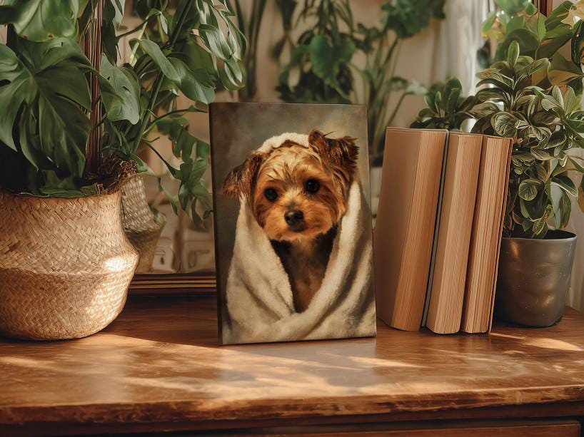 World Menagerie Funny Yorkie Art Canvas: Old Masters Style Dog Portrait ...
