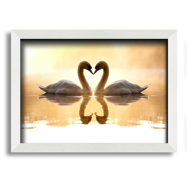 Latitude Run Baildon Loving Swans - Single Picture Frame Print ...