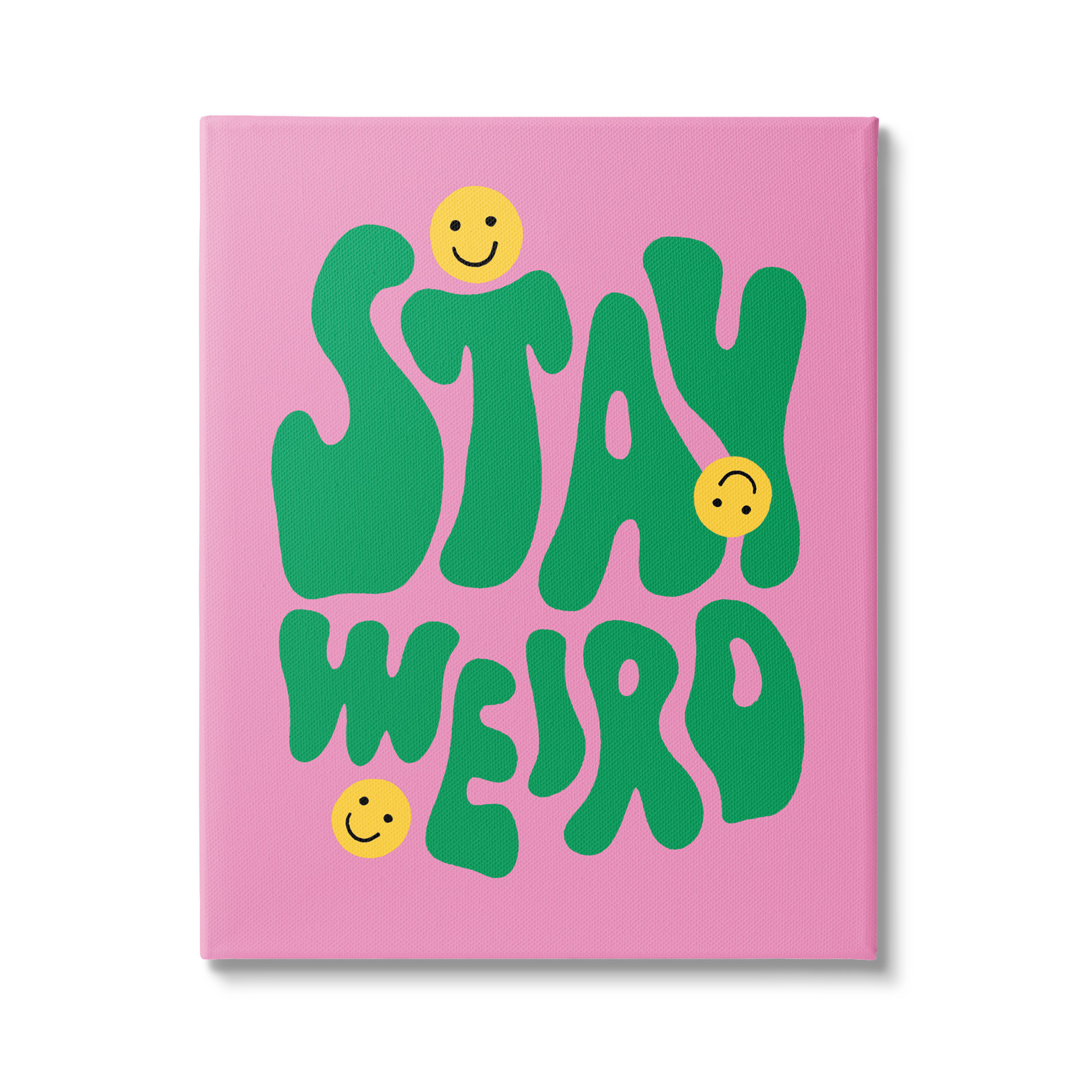 Trinx Stay Weird Retro Smilies Canvas Wall Art by House of Lulu | Wayfair