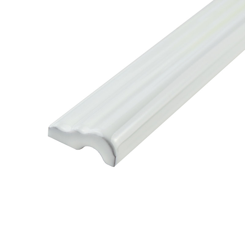 Merola Tile Blanco 8" x 1.25" Ceramic Chair Rail Tile Trim in Brillo ...