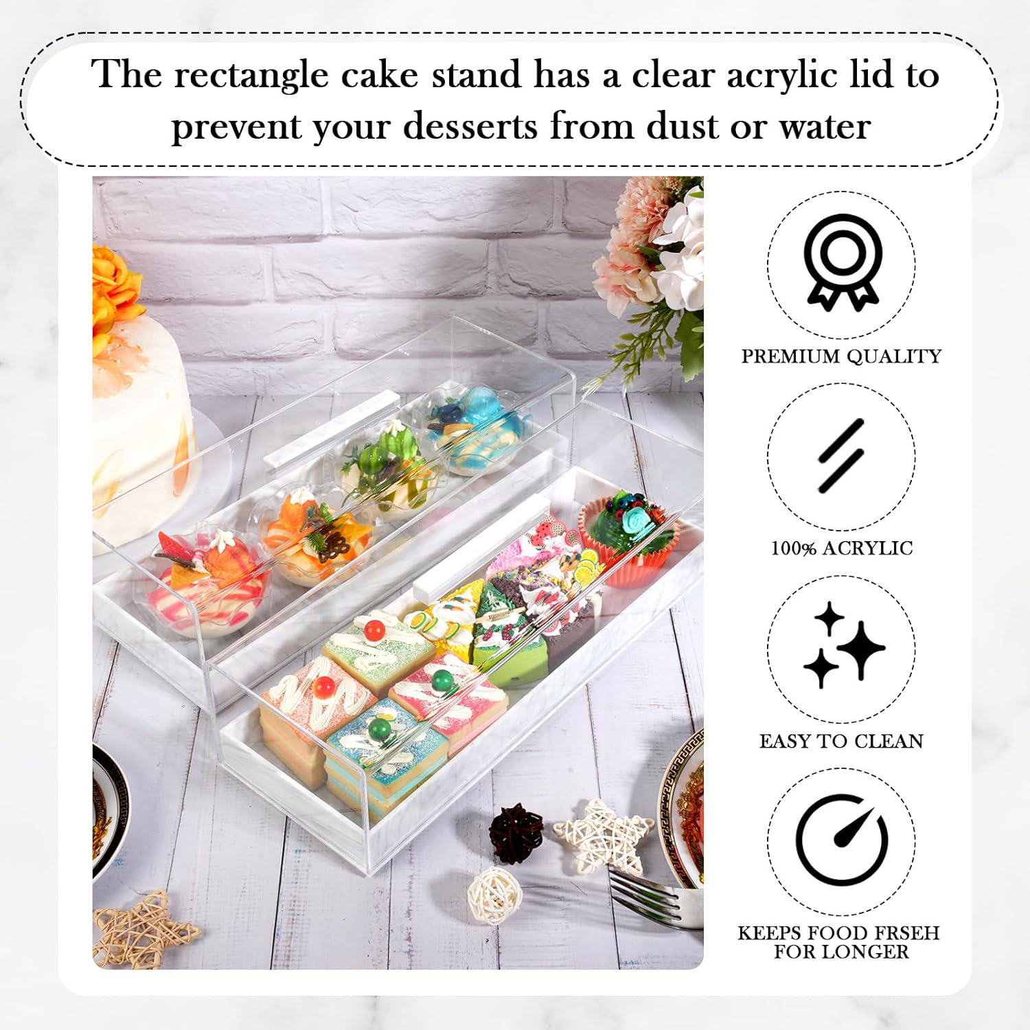 Brayden Studio 2 Pcs Rectangular Serving Tray With Lid Grey Black ...