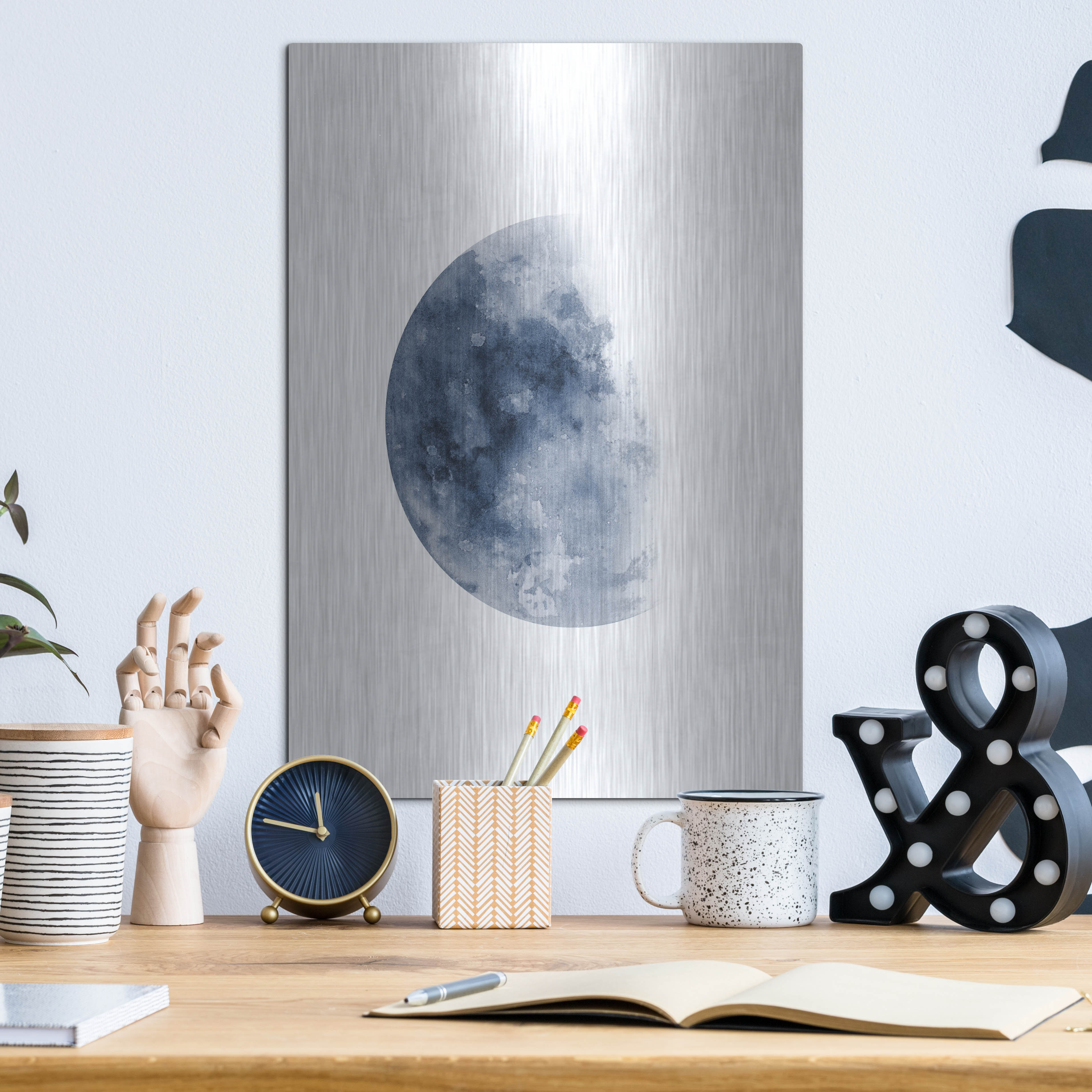 Winston Porter 'Blue Moon Waning No. 1' by Brandon Wong Metal Wall Art ...