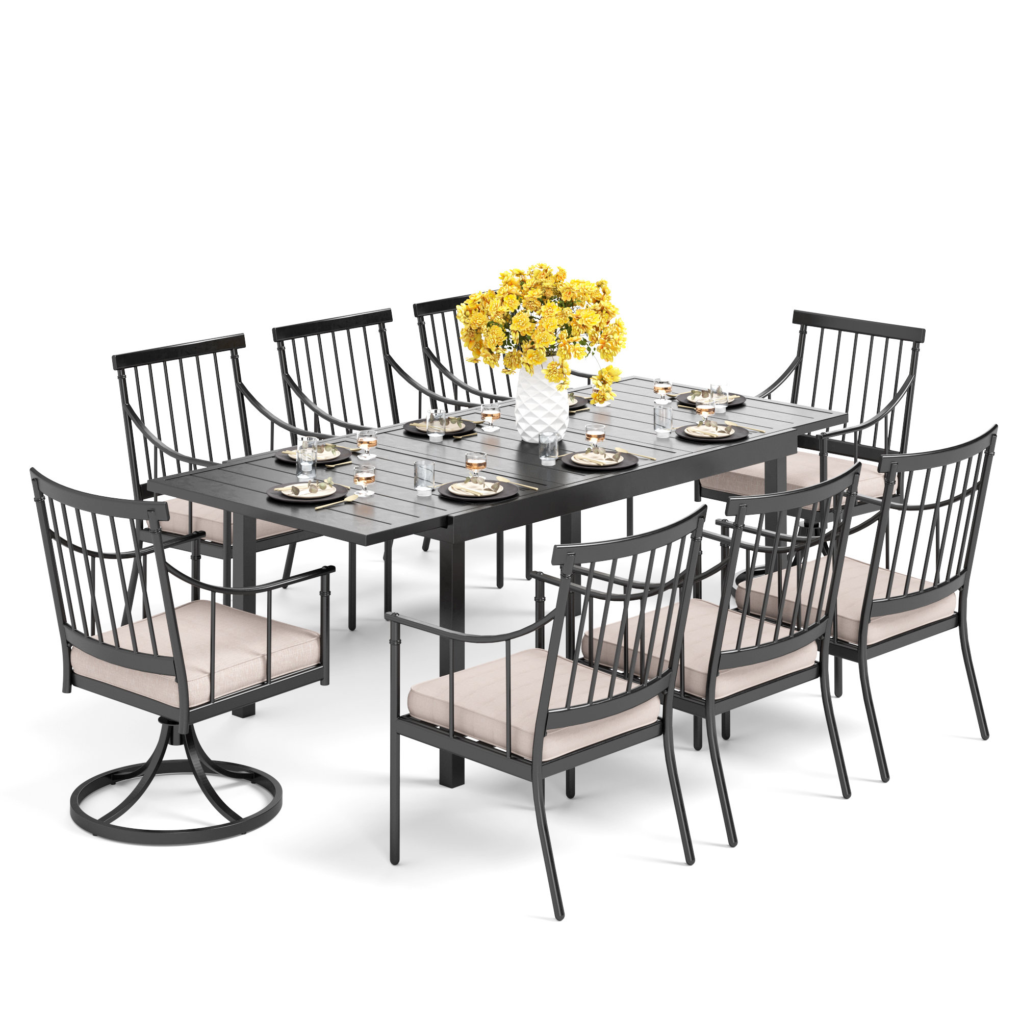 Lark Manor™ Argyri Rectangular 8 - Person 82" Long Dining Set & Reviews ...