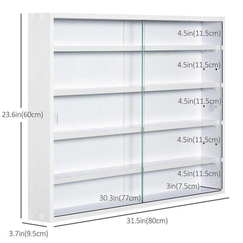 HomCom 23.6'' H x 31.5'' W Particleboard Trophy Display Case & Reviews ...
