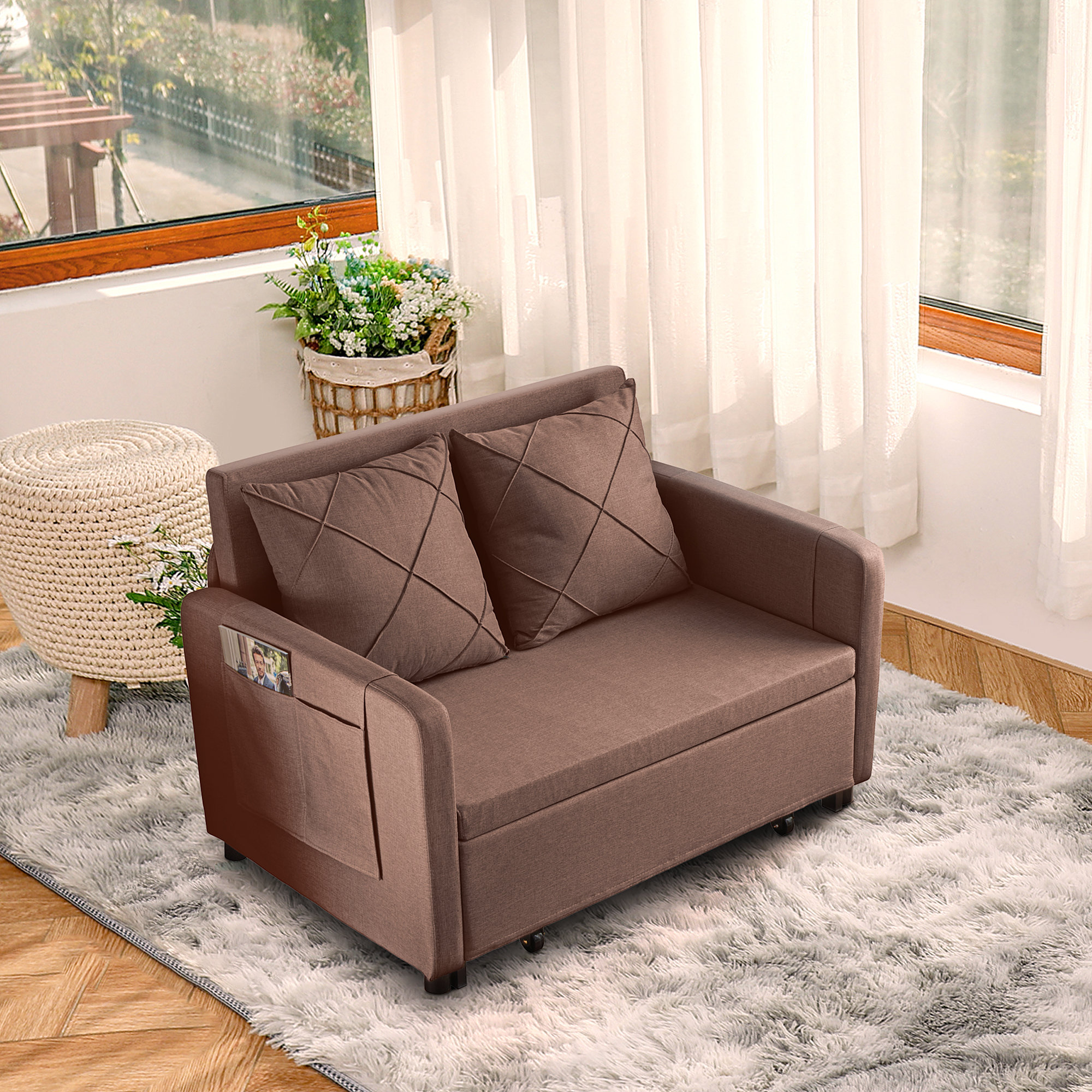 Latitude Run® Convertible 45'' Sleeper Sofa Bed Pull Out Couch | Wayfair