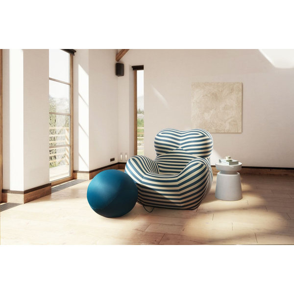 Orren Ellis Vigna 34" Wide Tufted Polyester Lounge Chair and Ottoman ...