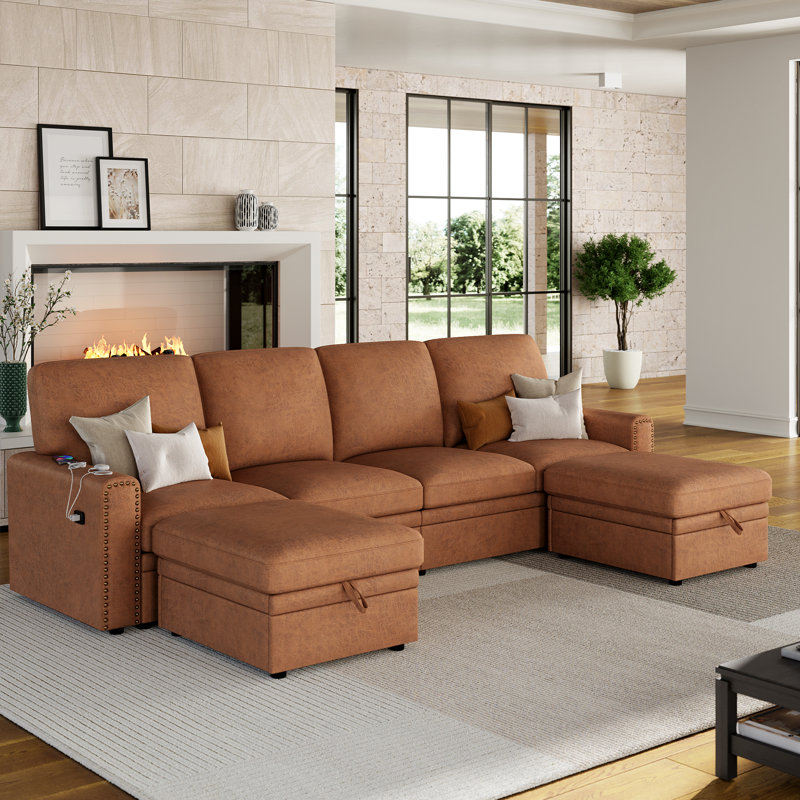 Latitude Run® 3 - Piece Upholstered Sectional Faux Leather Sofa ...