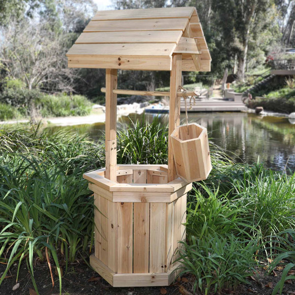 Rosalind Wheeler Altair Wooden Wishing Well & Reviews | Wayfair