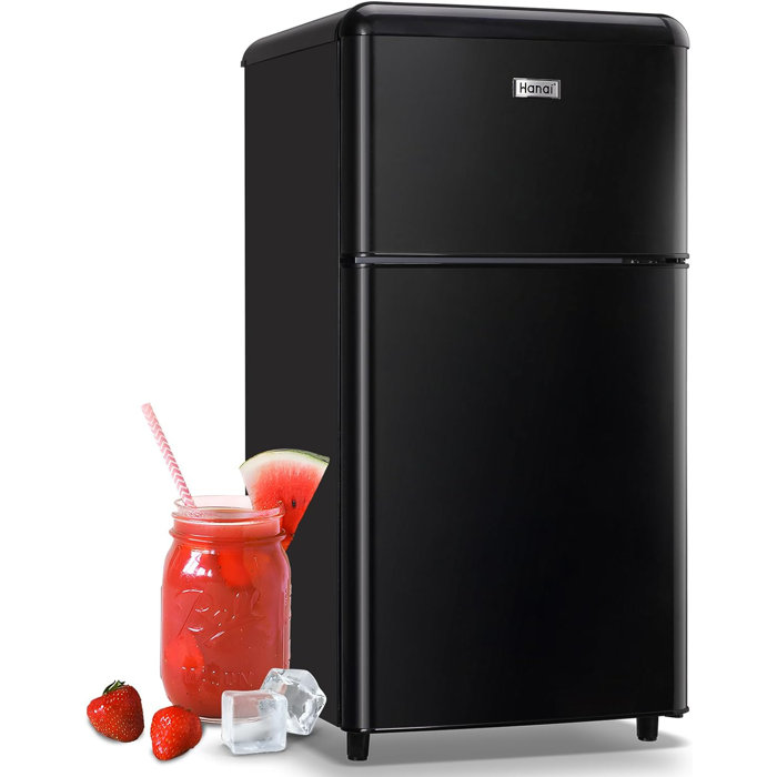 WANAI 3.5 Mini Fridge with Freezer Retro Refrigerator | Wayfair