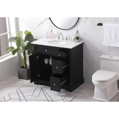 Red Barrel Studio® 36'' Single Bathroom Vanity with Marble Top ...