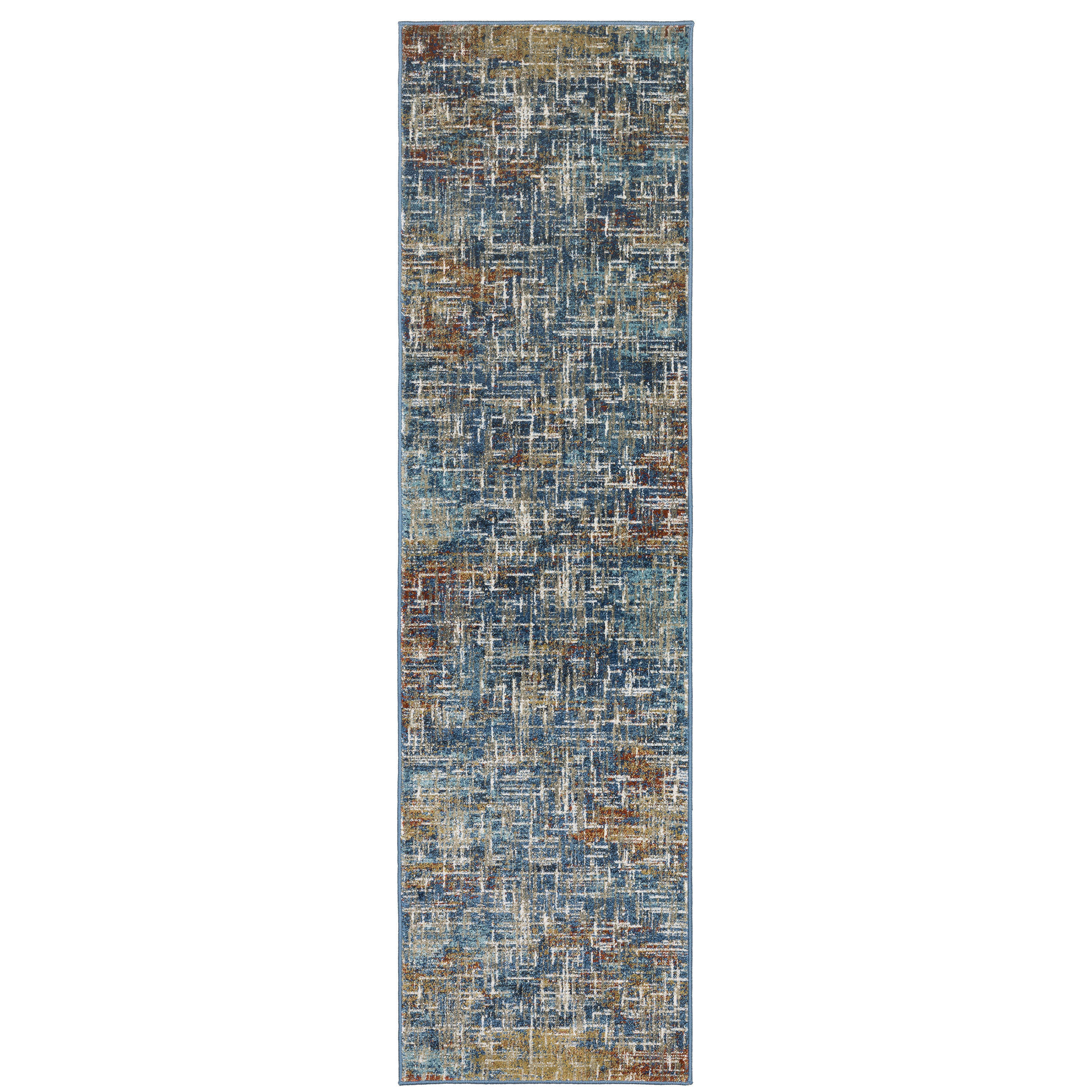 17 Stories Abstract Blue/Teal/Rust Area Rug & Reviews | Wayfair