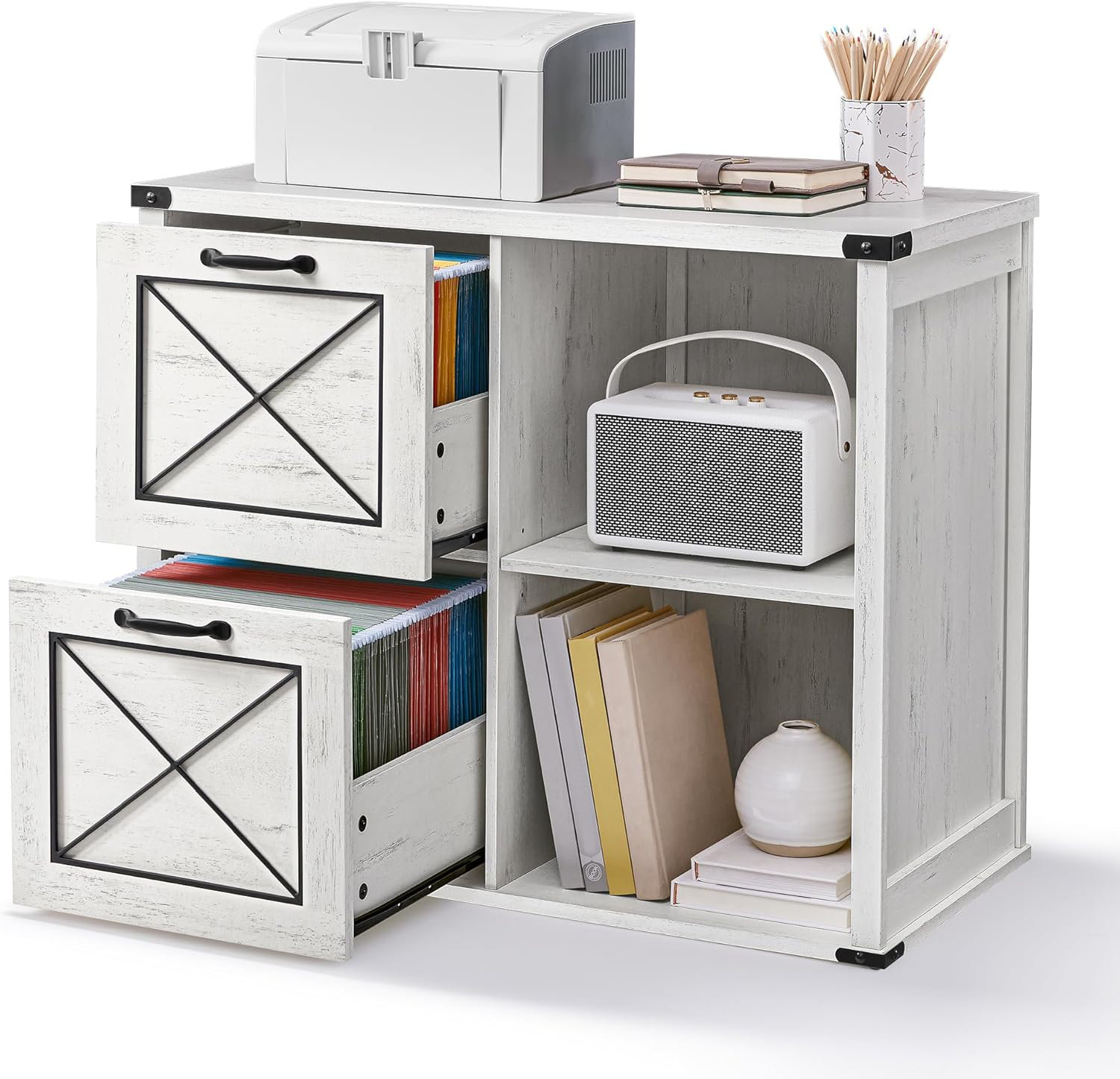 Gracie Oaks Lateral File Cabinet, Filing Cabinet With 2 Drawers ...