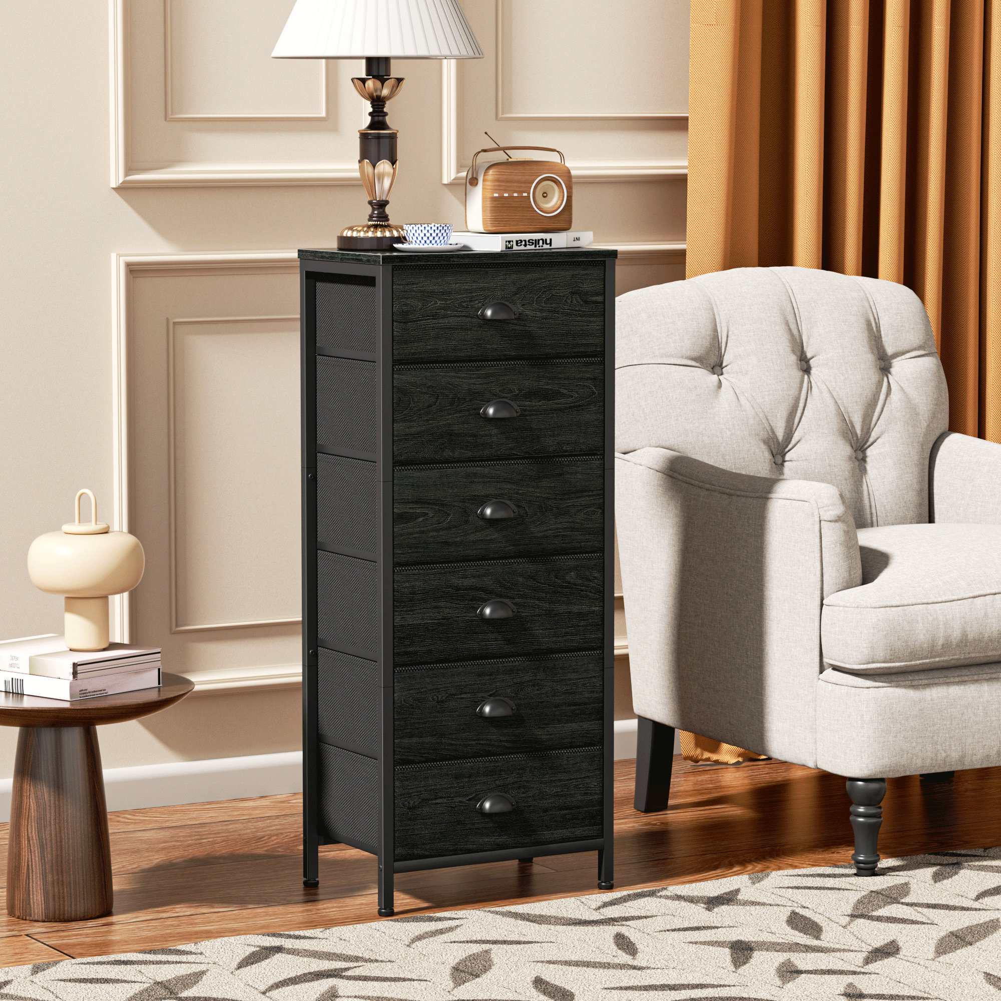 17 Stories Zylie 6 - Drawer Dresser Vertical for Bedroom Living Room ...