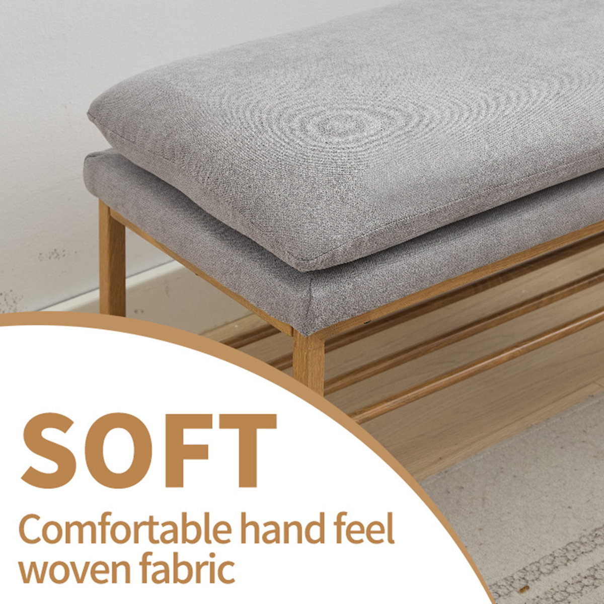 Latitude Run® Upholstered Shoe Storage Bench With Cushioned Seat, End ...