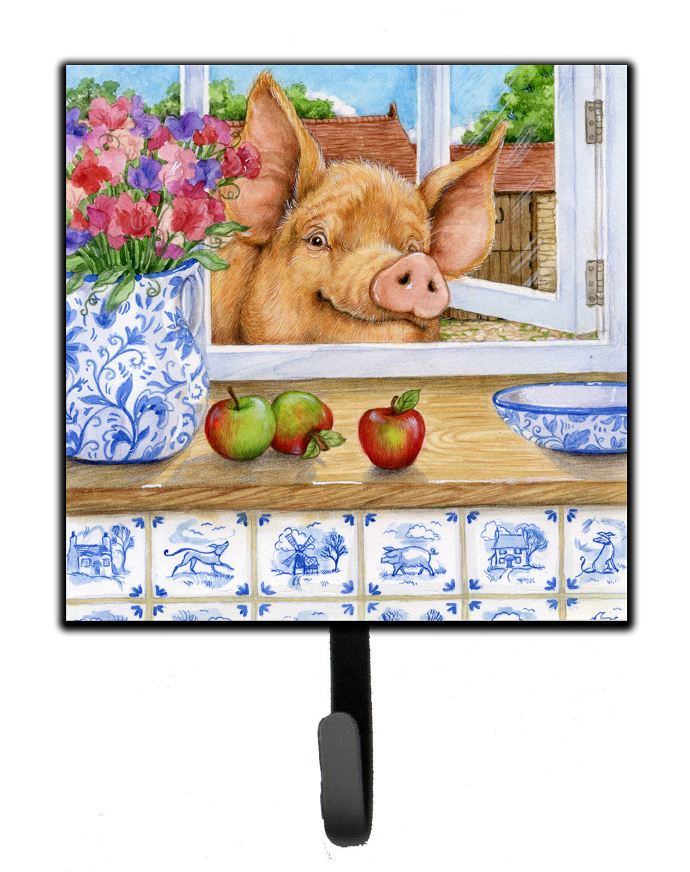 August Grove® Oluwasegun Pig Trying to Reach the Apple in the Window ...