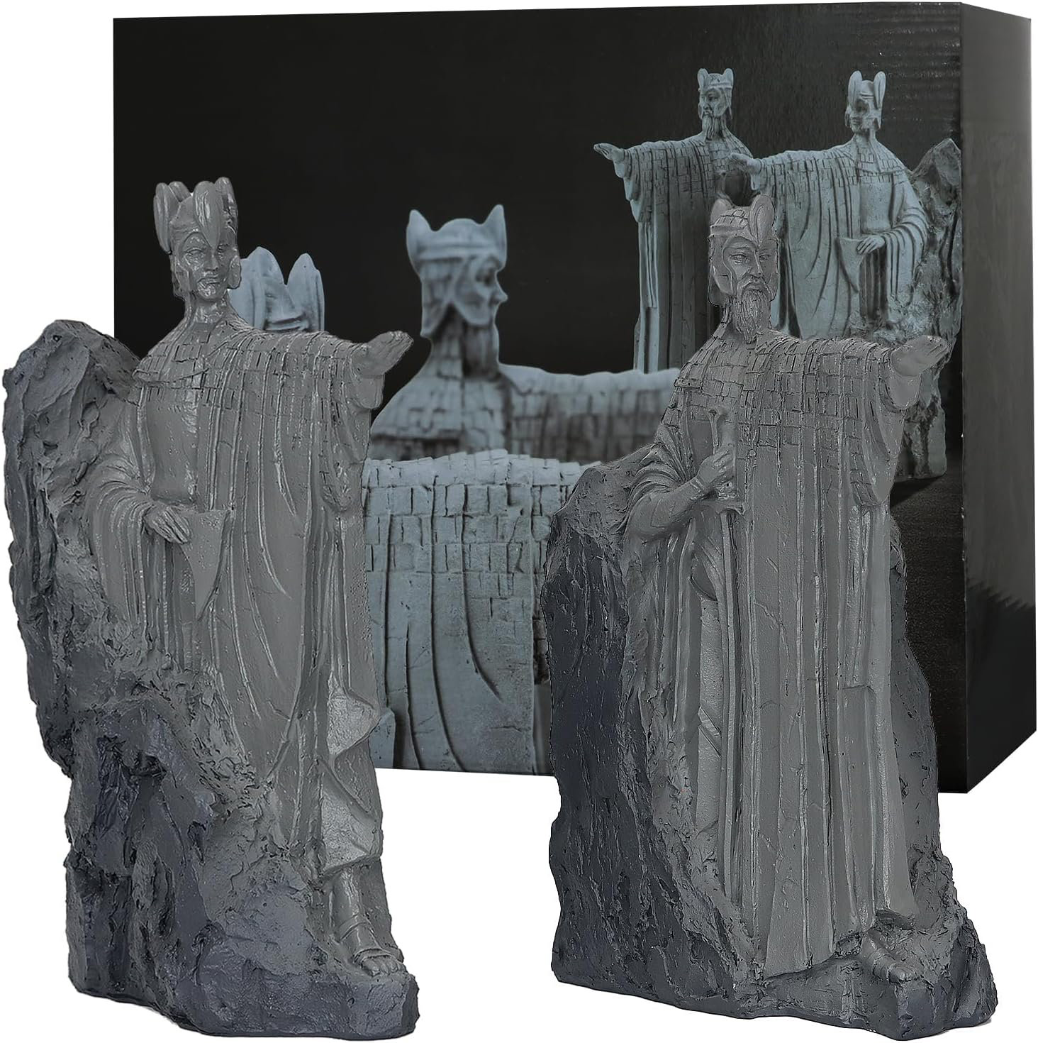AMIPOR Large Decorative Bookends, 9.5" Book End Resin Collectibles ...