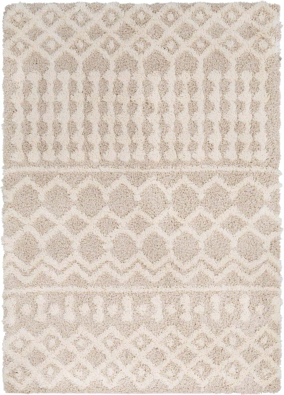 Dakota Fields Hapsburg Moroccan Shag Area Rug, 5'3" X 7'3", Beige ...
