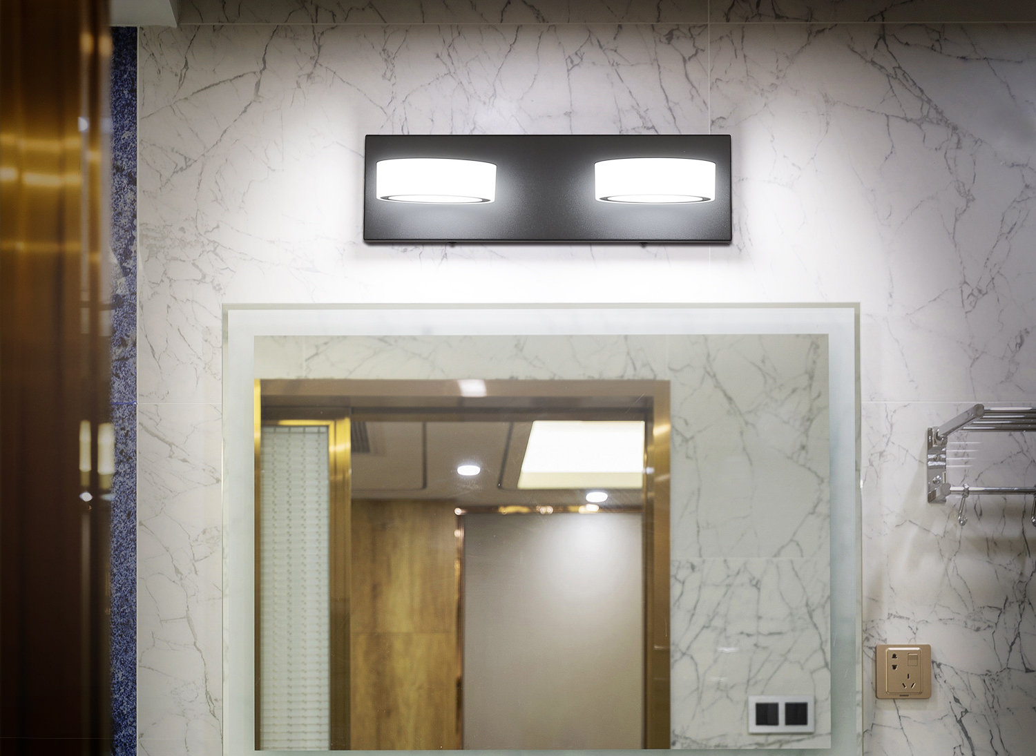 Wrought Studio LED Modern Vanity Light Gloss Chrome Finishing Base ...