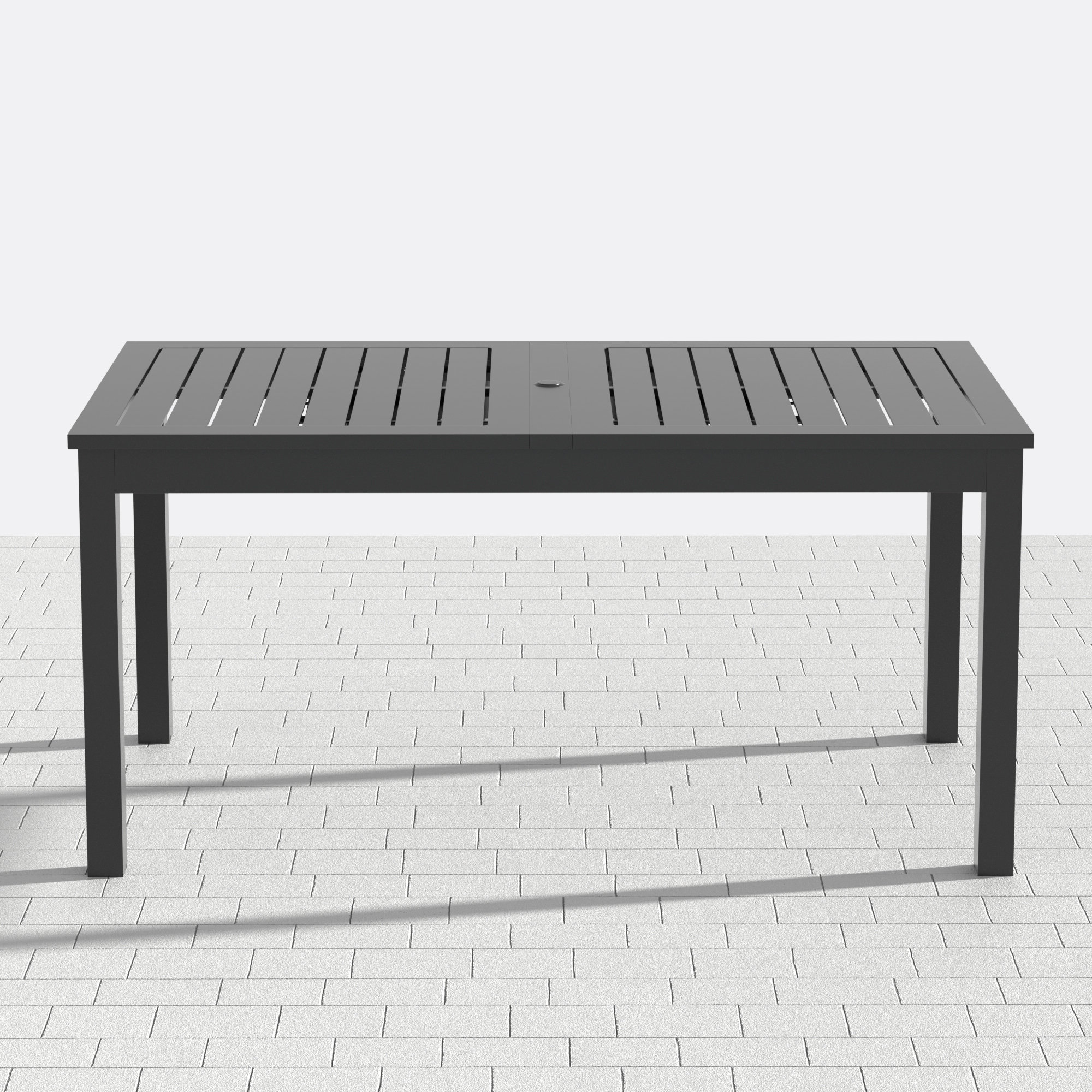Wade Logan Calliana Extendable Aluminum Outdoor Dining Table with ...
