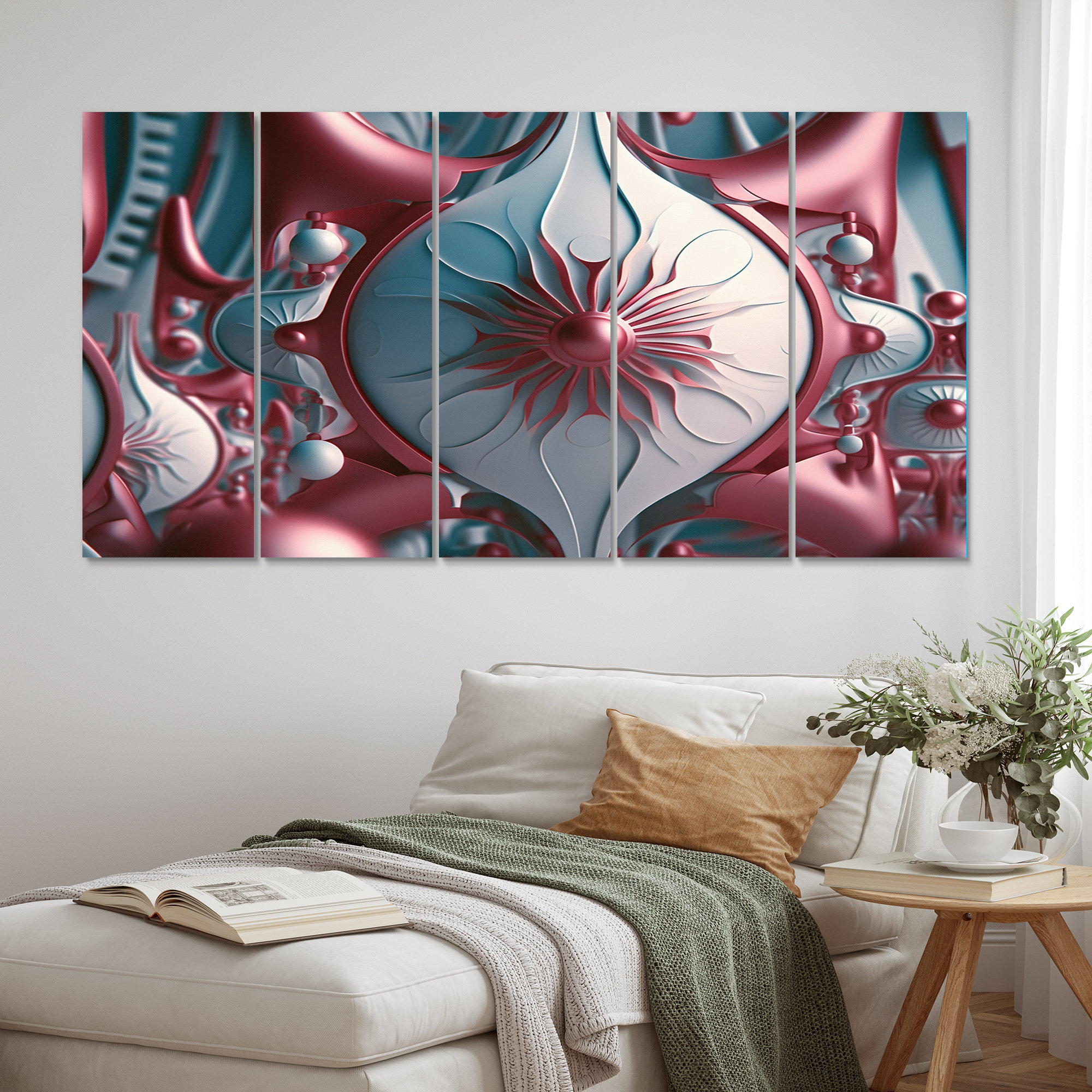 Design Art Abstract Beyond Space and Time - 5 Piece Wrapped Canvas ...