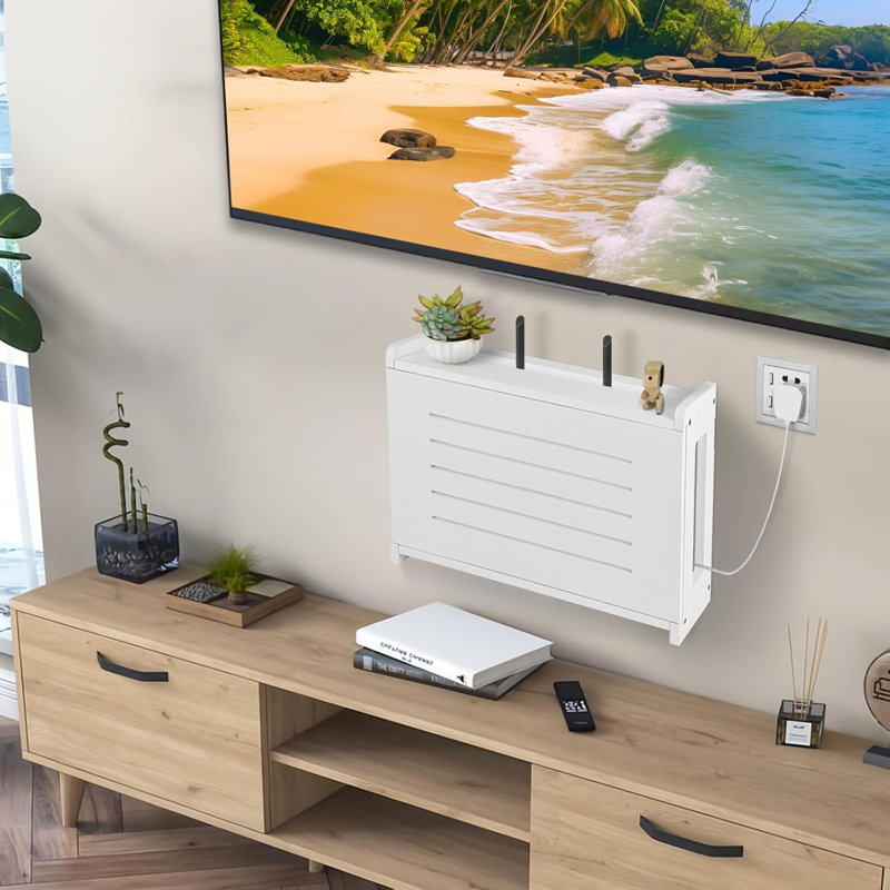 XIANGXIELISHE Wooden Router Shelf Wall Mount | Wayfair