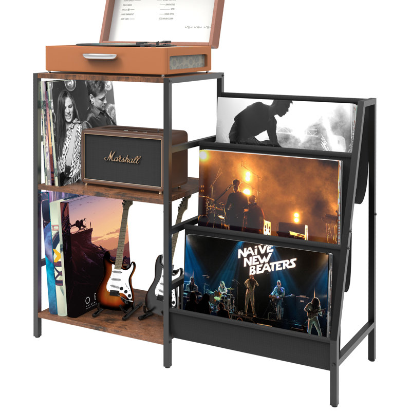 17 Stories Wipke Record Player Stand Audio Rack & Reviews | Wayfair