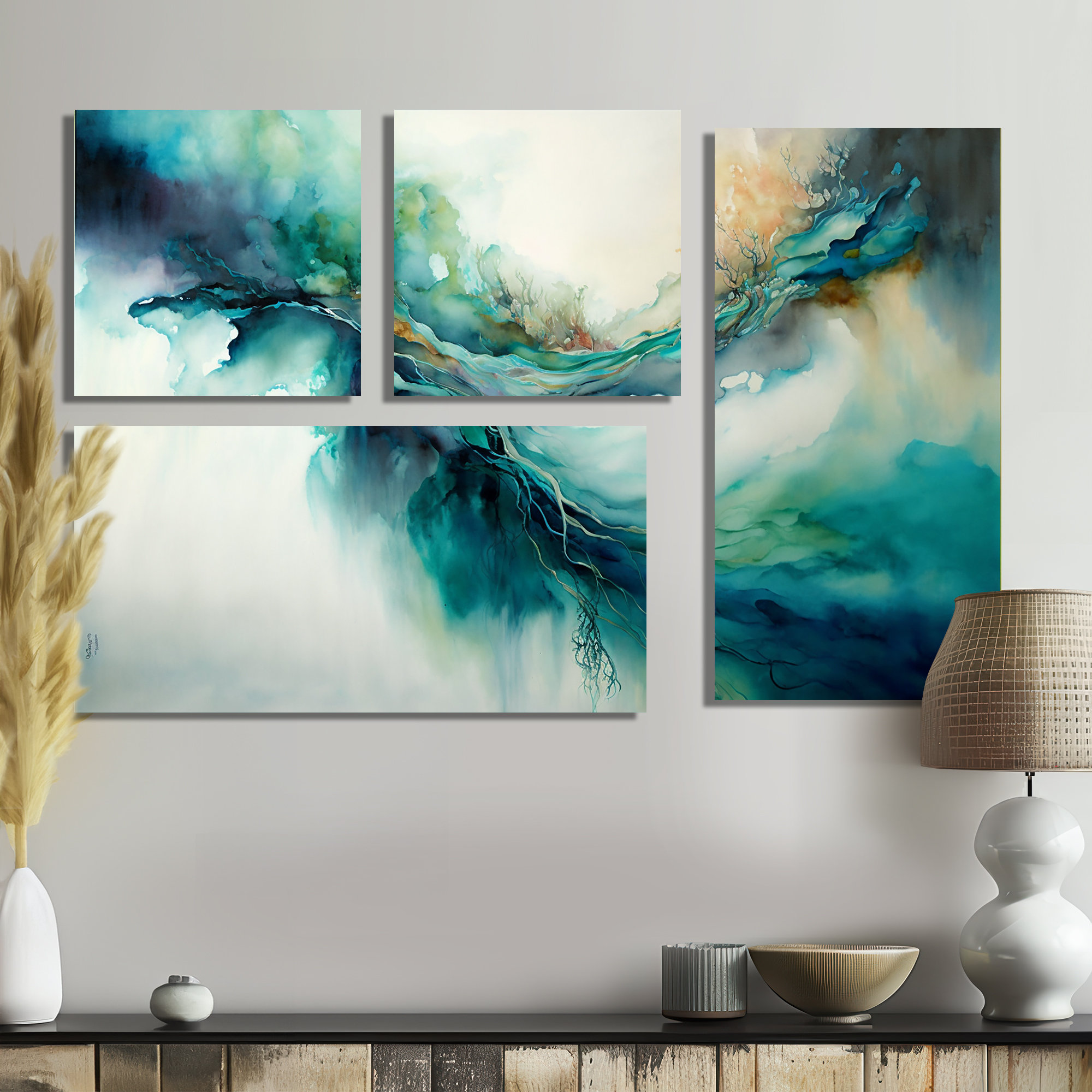 Latitude Run® Turquoise Waves Impressions Of Infinity - Abstract ...