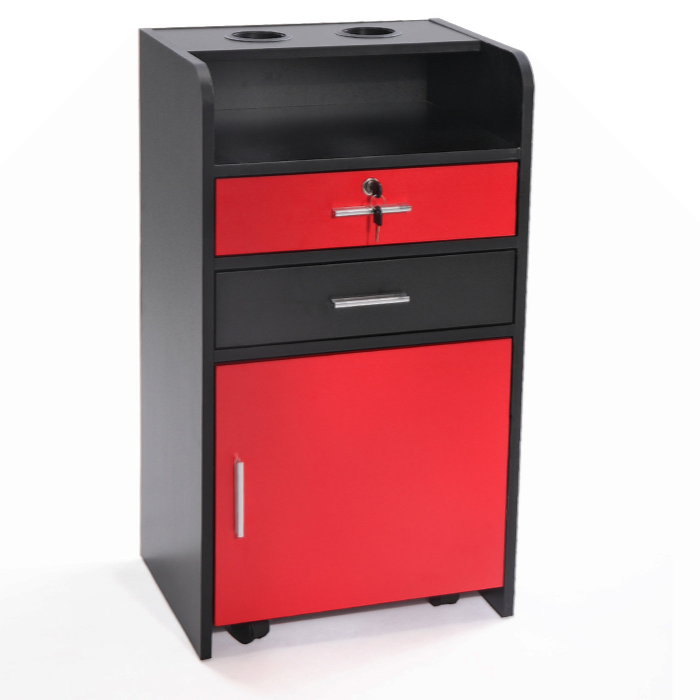 Latitude Run® Salon Beauty Cabinet, 3-Layer Rolling Trolley With ...