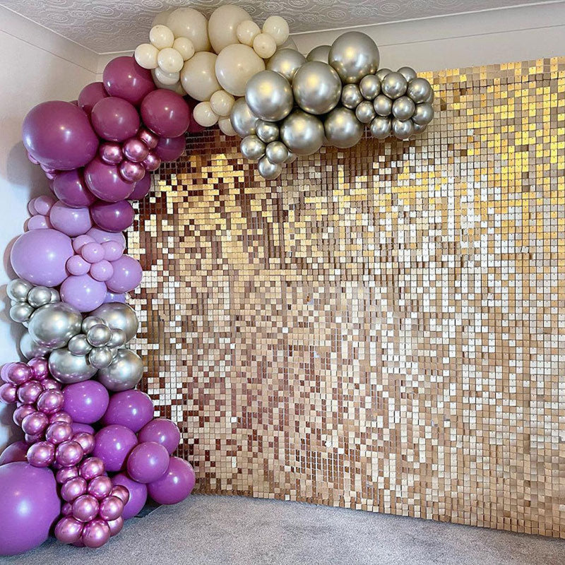 FashionSecretsLLC 36-Piece Shimmer Sequin Wall Panel Backdrop for Party ...