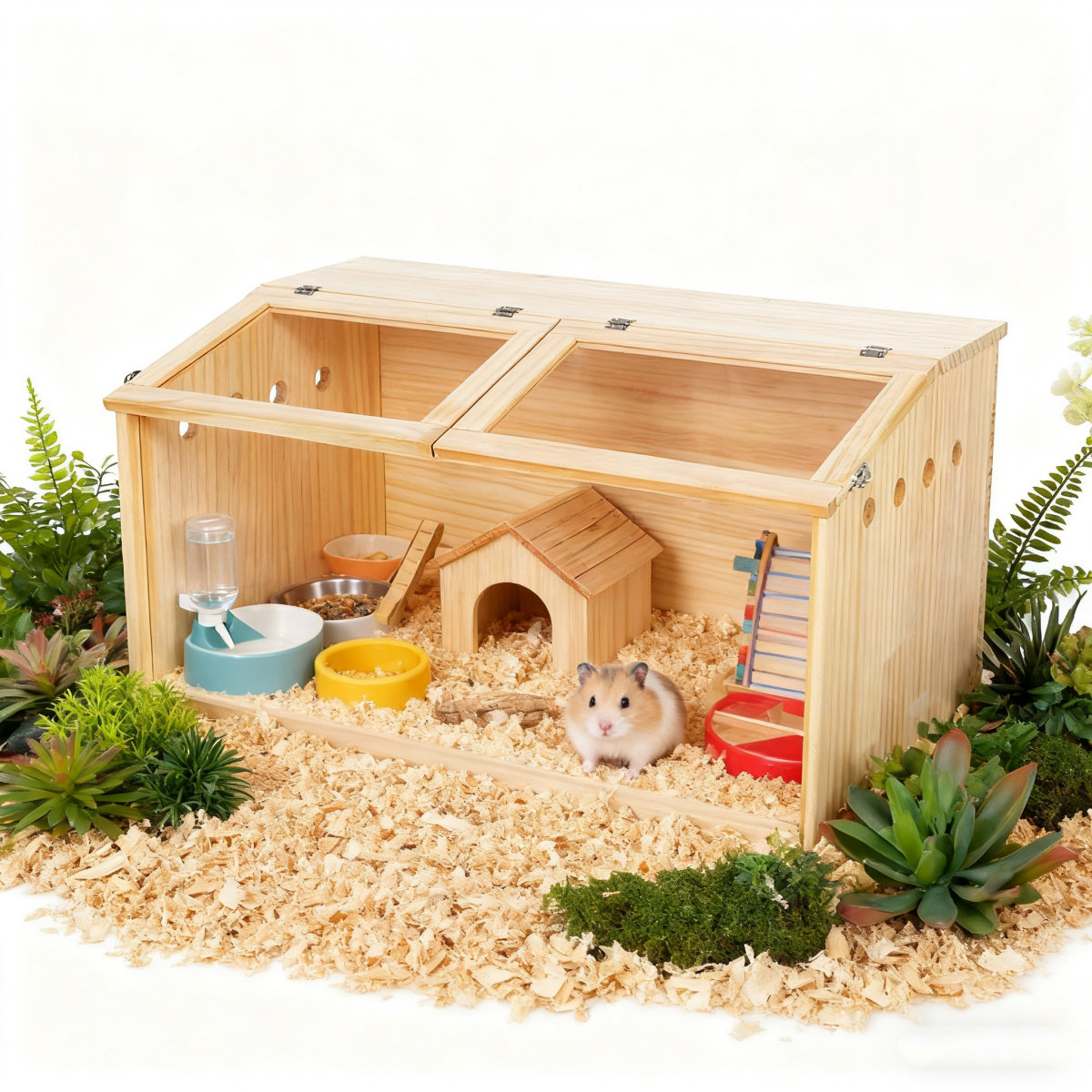 Tucker Murphy Pet™ 31.5-inch Modern Pine Wood Medium Hamster Cage ...