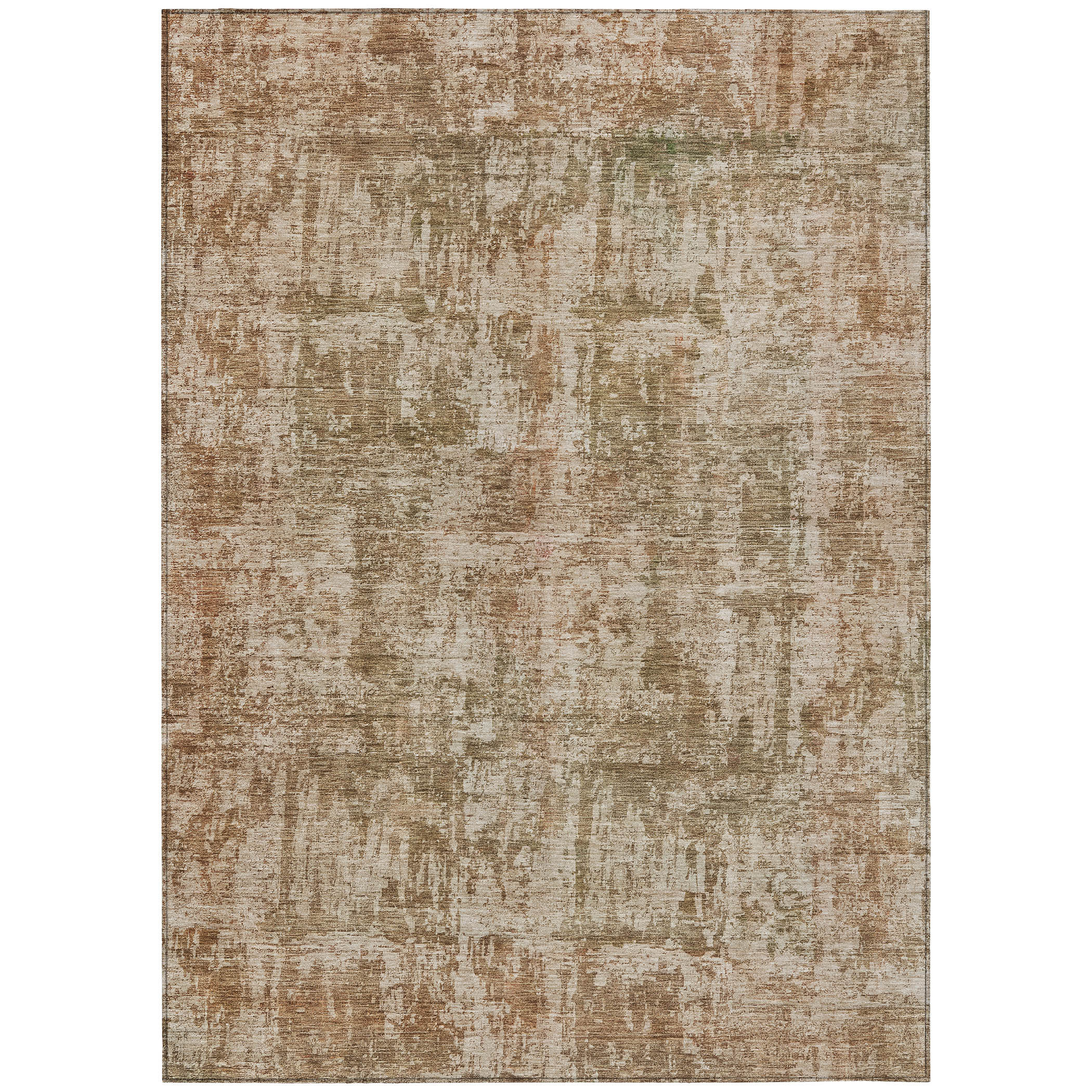 HomeRoots 3' X 5' Copper Abstract Washable Indoor Outdoor Area Rug ...