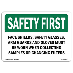 SignMission Face Shields Safety Glasses Arm Guards Sign | Wayfair
