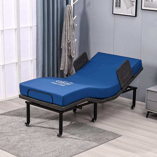 ESHINE Adjustable Medical Bed With 6'' Hospital Mattress, Side Rails ...
