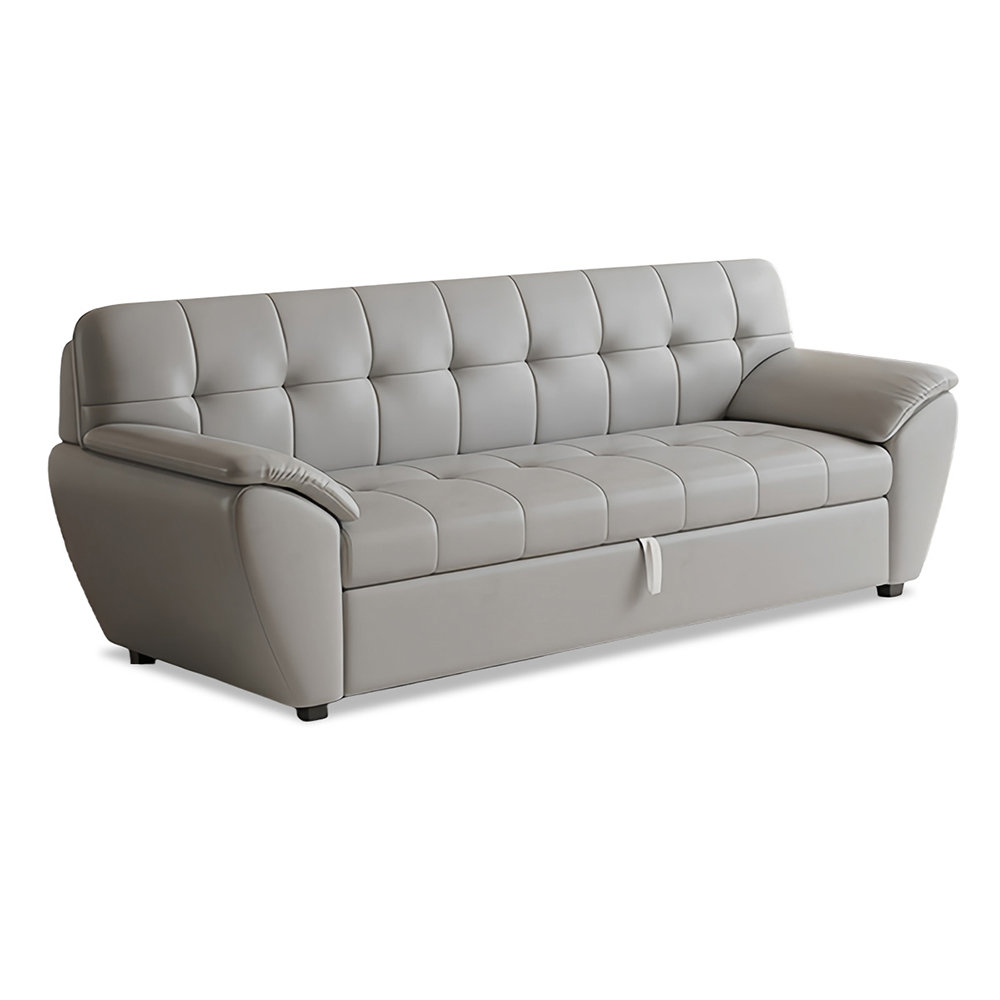 Hokku Designs A simple and stylish grey sofa bed made of tech fabric ...