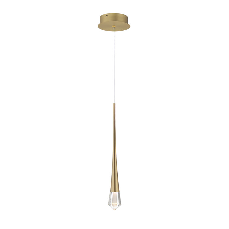 Ivy Bronx Ersida 1 - Light Gold LED Teardrop Pendant | Wayfair