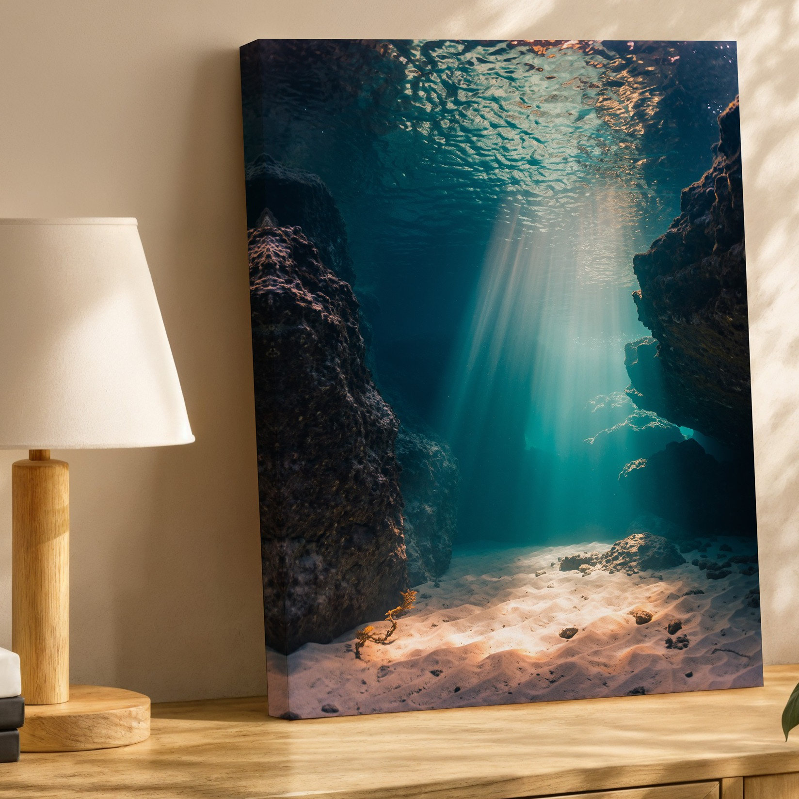 Winston Porter Canvas A Breathtaking Underwater Cave Scene Illuminated ...