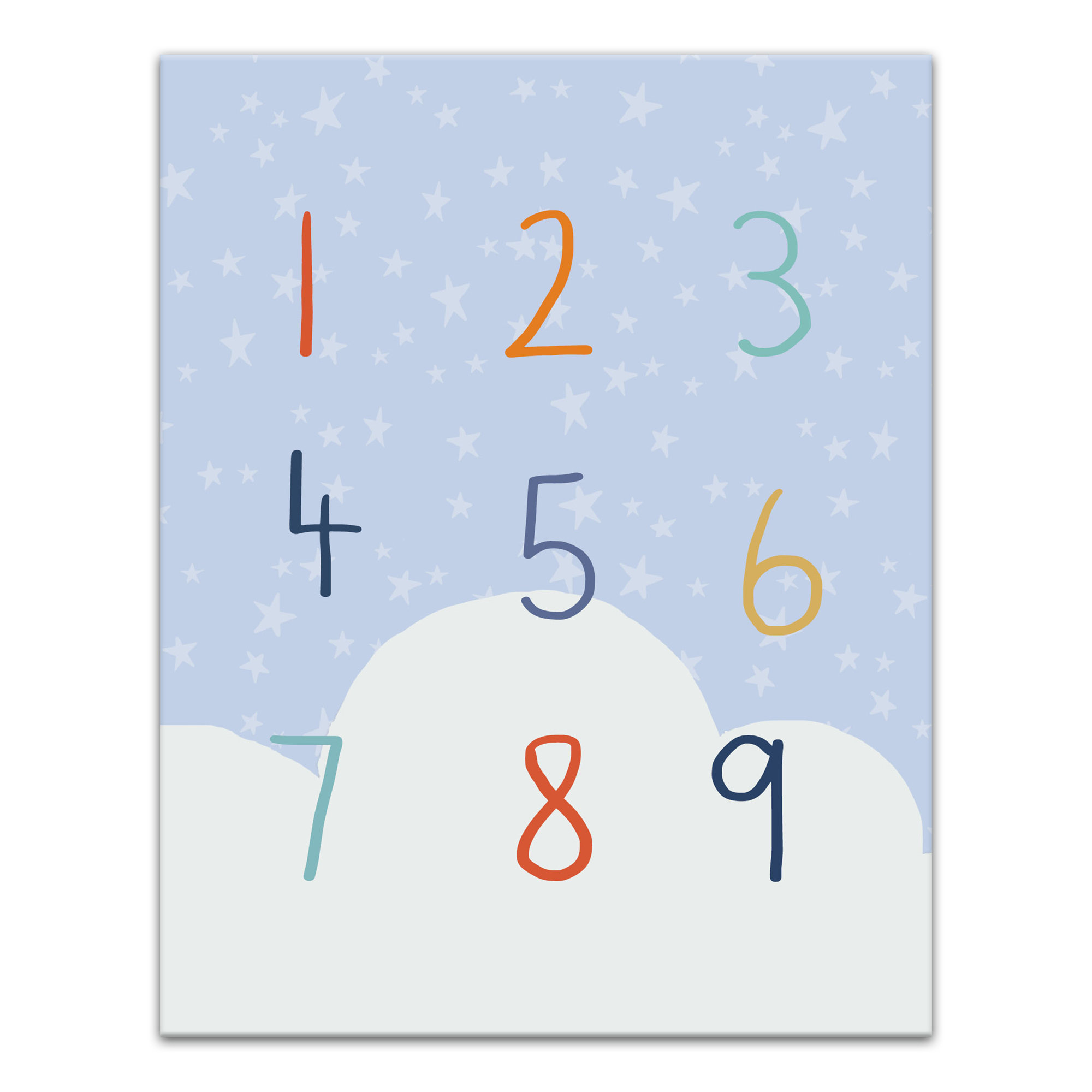 Zoomie Kids Number Stars Cloud Canvas Art | Wayfair