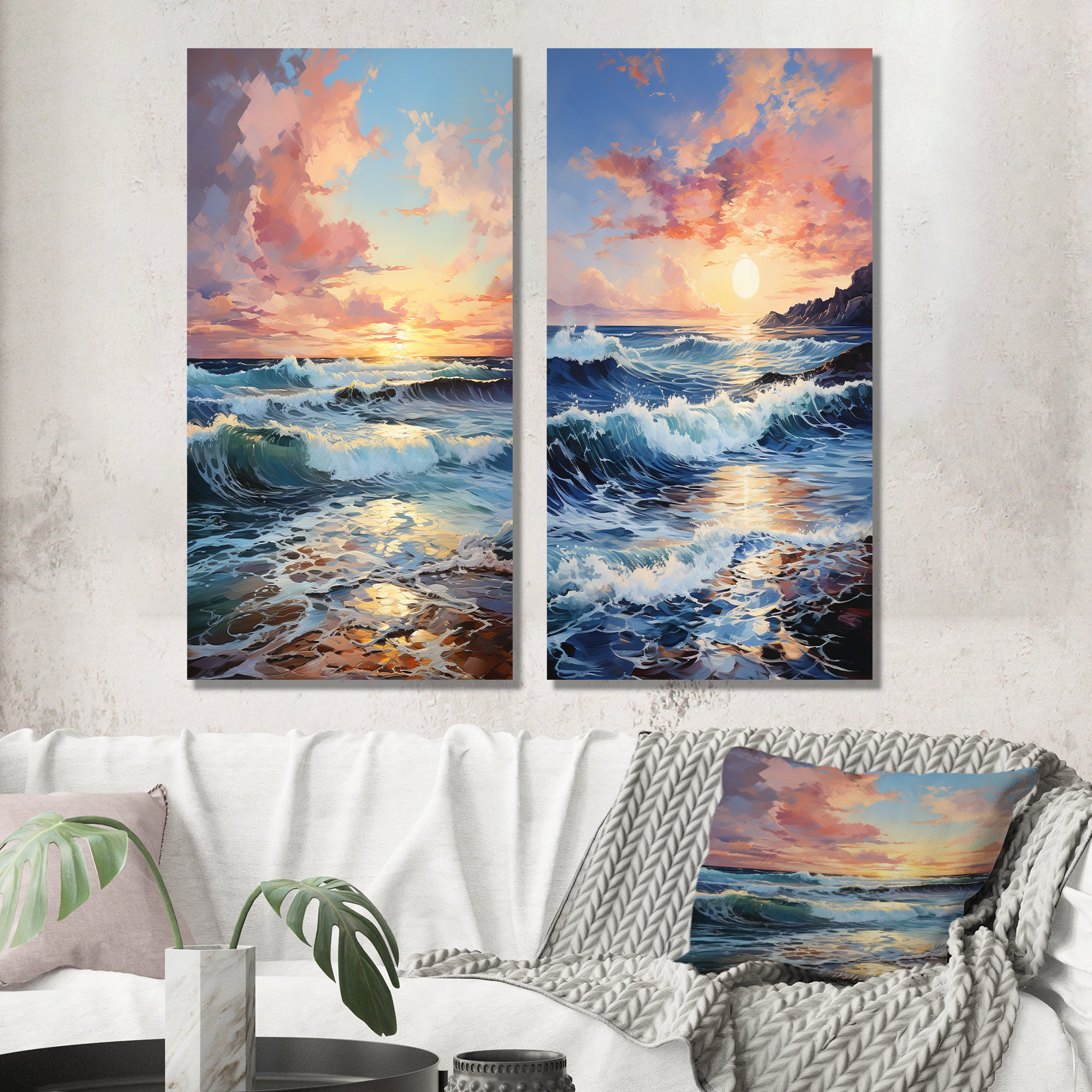 Beachcrest Home™ Beach Sunrise Tranquil Horizons - Ocean Metal Wall Art ...