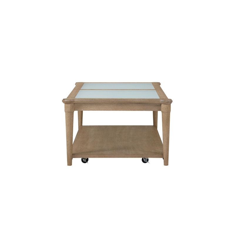 Lark Manor™ Frosted Glass Top Cocktail Table With Casters | Wayfair