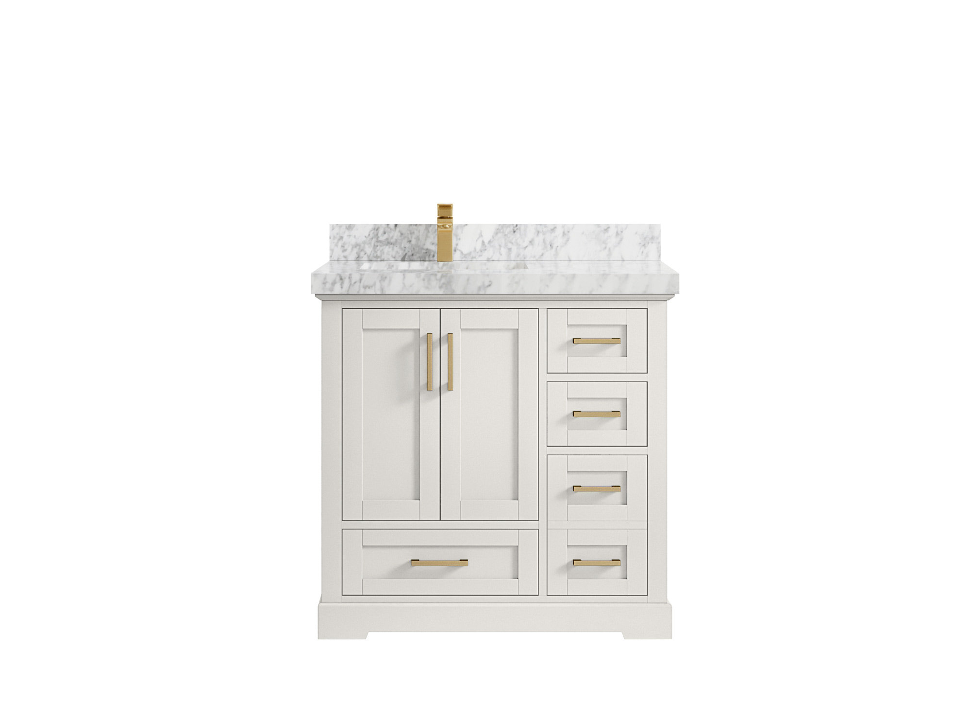 Willow Collections Boston 36 In. W X 22 In. D Left Offset Sink Bathroom ...