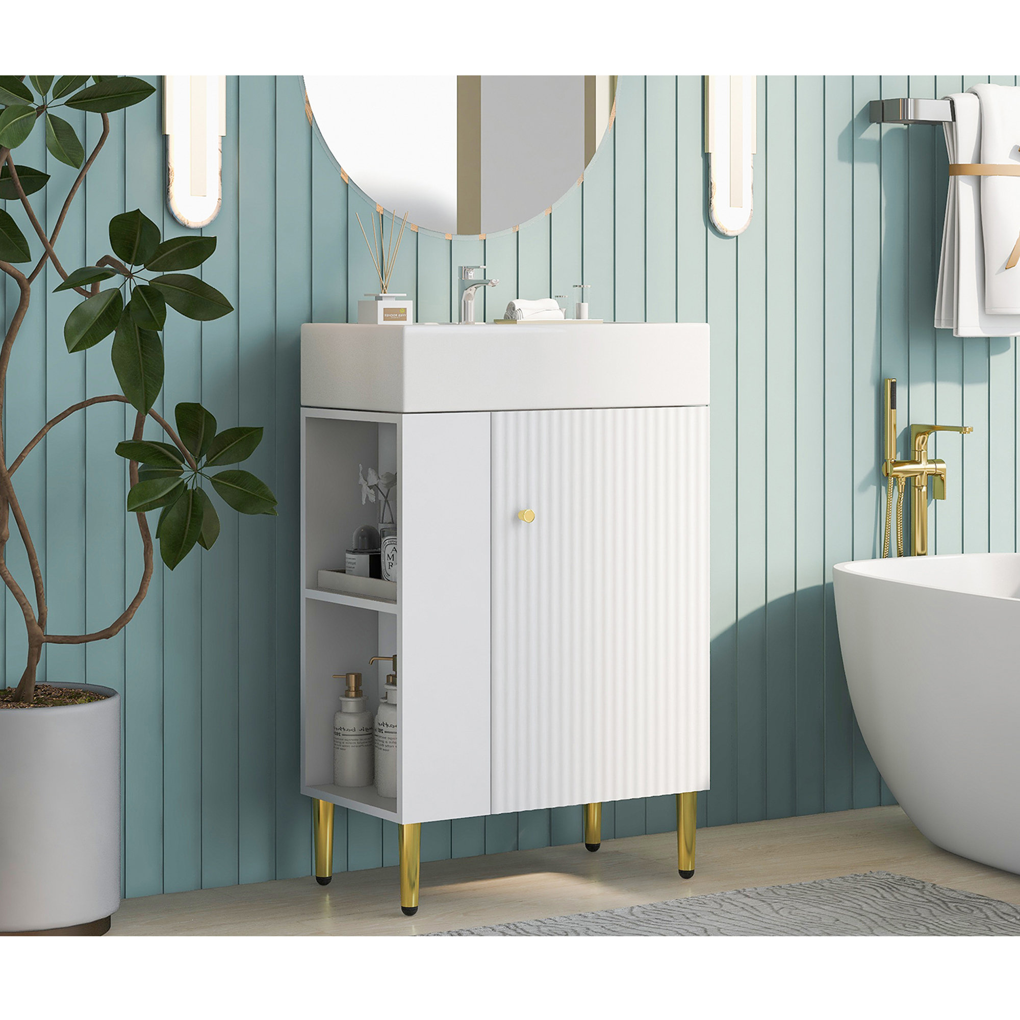 Mercer41 Maceson 21.6 Single Bathroom Vanity with Vanity Top | Wayfair